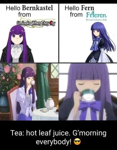 Hello Bernkastel I Hello Fern from Frferen Tea: hot leaf juice. G ...