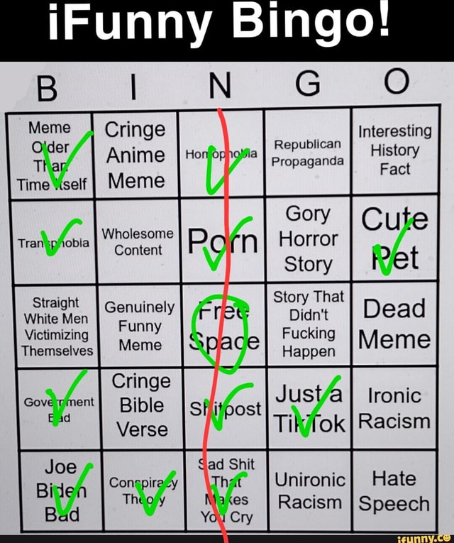 IFunny Bingo B N G_O Meme Cringe Interesting Fact O'der Republican ...