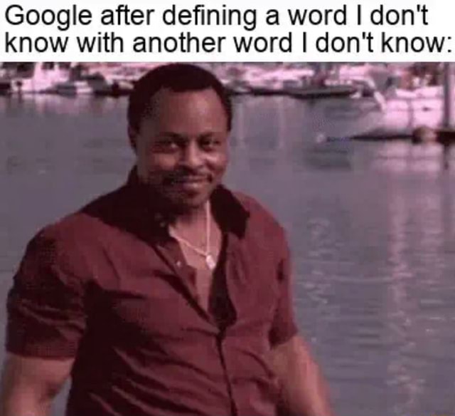 Google after defining a word I don't know with another word I don't ...