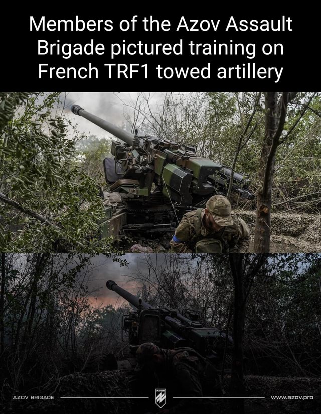 Members of the Azov Assault Brigade pictured training on French TRF1 ...