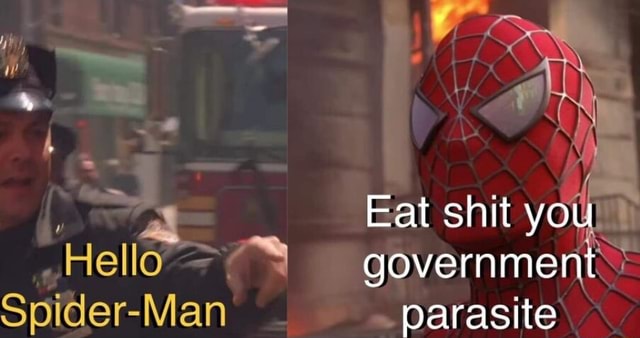 Spider-Man Eat snit you government parasite - iFunny
