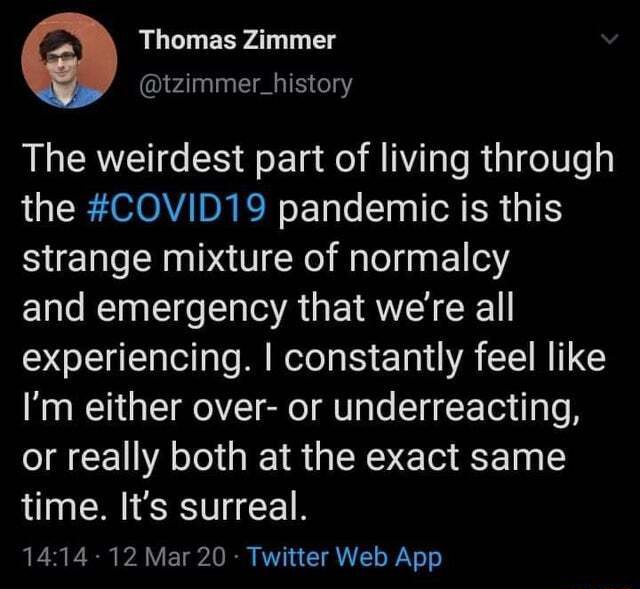 Thomas Zimmer @zimmer_history The weirdest part of living through the # ...