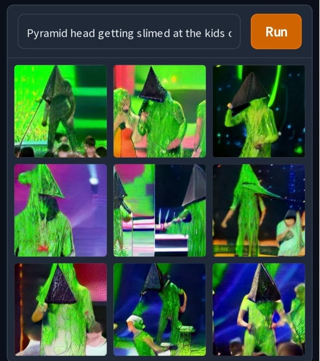 Pyramid head ge Pyramid head ting slimed at the kids Run - iFunny
