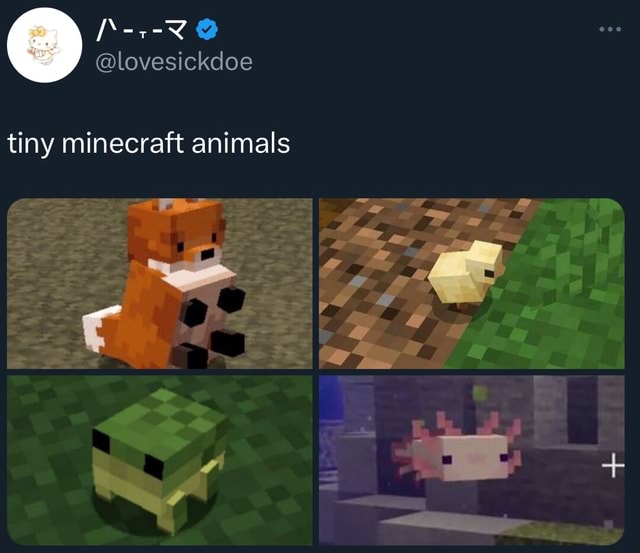 Tiny minecraft animals - iFunny