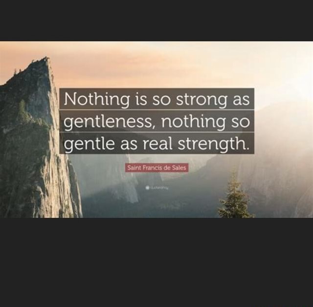 Nothing is so strong as gentleness, nothing so gentle as real strength. - )