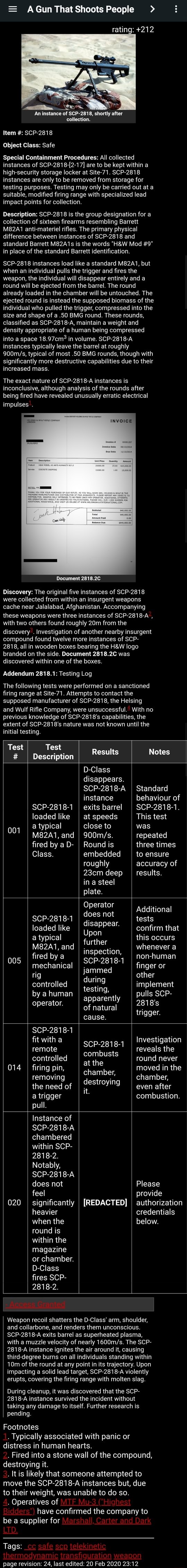 = AGunThatShoots People I Object Class: Safe Special Containment ...