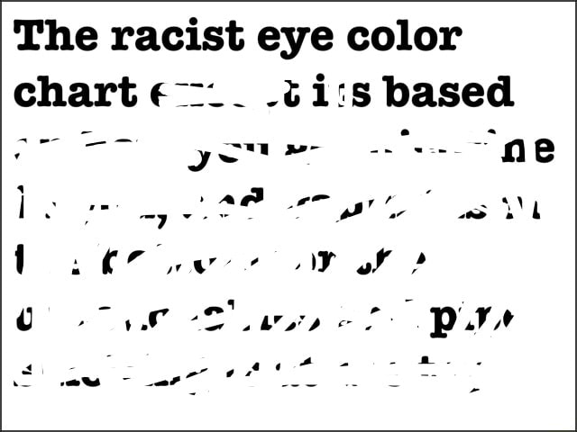 The racist eye color chart -t based ye " - )