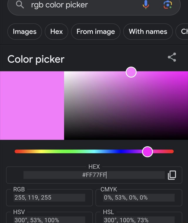 Q. rgb color picker Images Hex From image With names Cl Color picker