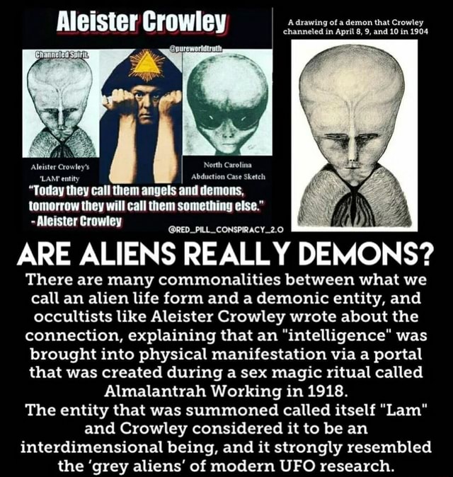 A drawing of a demon that Crowley Aleister Crowley I eis er row ey ...
