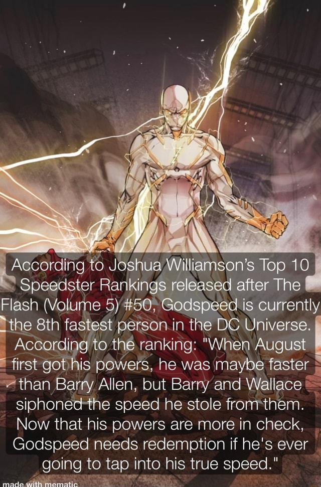According to Joshua Williamson's Top 10 Speedster Rankings released ...