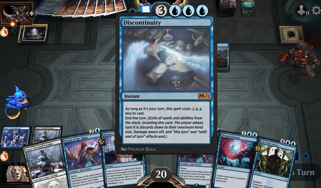 As long as it's your turn, this spell co: less to cast. End the turn ...