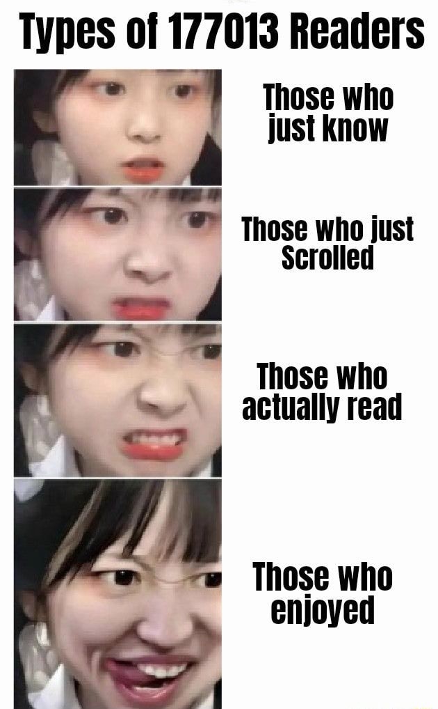 Types of 177013 Readers Those who just Know Those who just Scrolled = d ...
