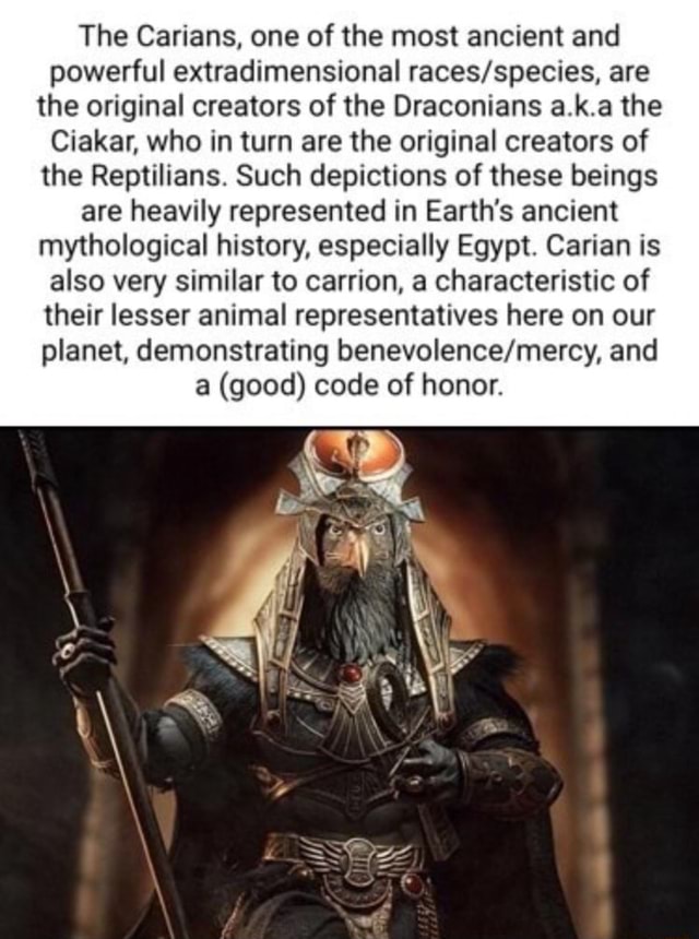 The Carians, one of the most ancient and powerful extradimensional are ...