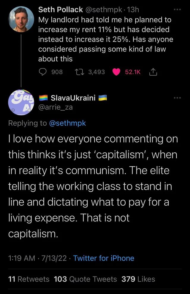 Seth Pollack @sethmpk- My landlord had told me he planned to increase my rent 11% but has ...