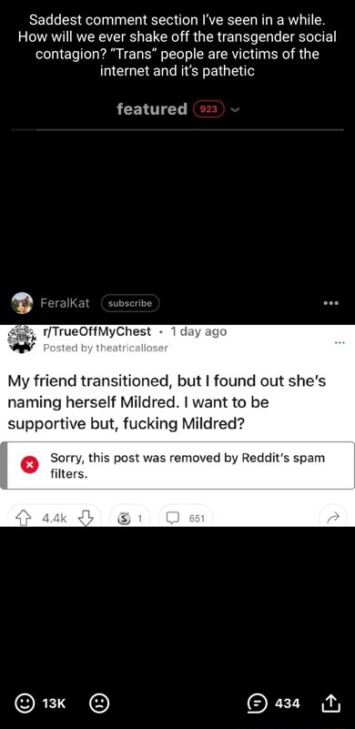 Saddest comment section I've seen in a while. How will we ever shake ...