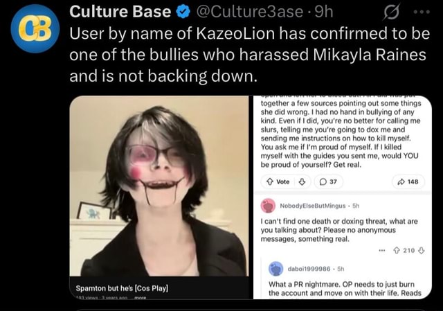 Culture Base @ User by name of KazeoLion has confirmed to be one of the ...