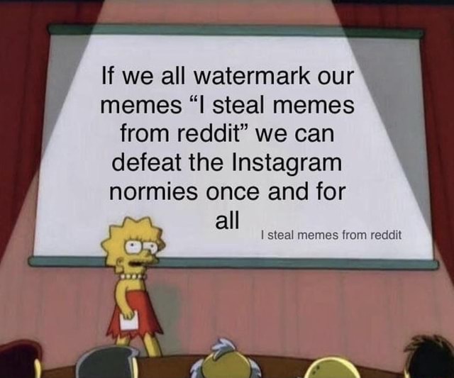 Lf we all watermark our memes "I steal memes from reddit" we can defeat ...