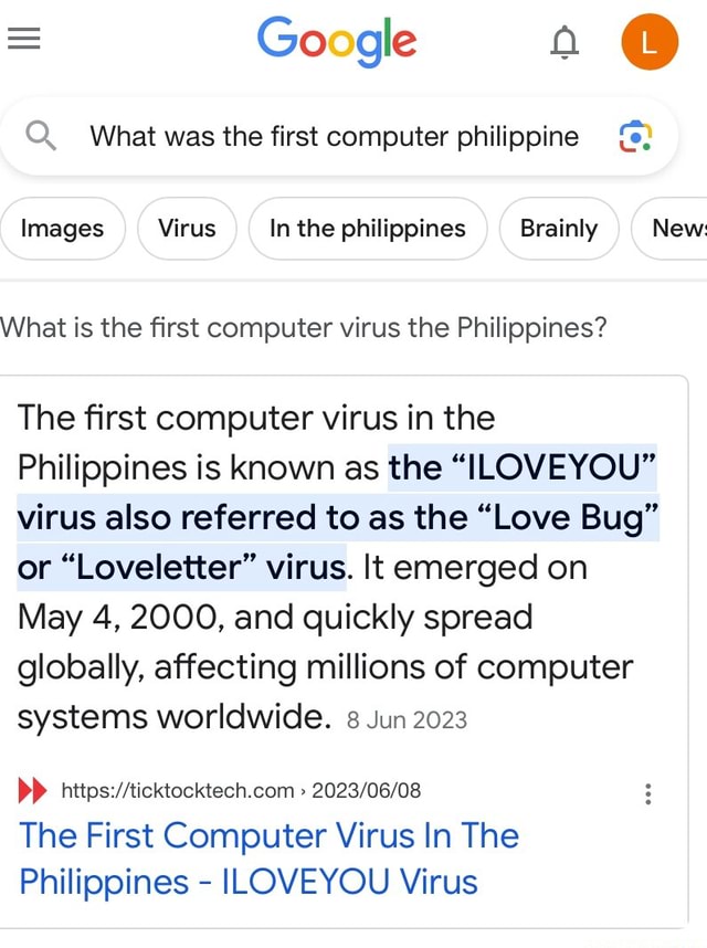 Google @ Q. What was the first computer philippine Images Virus In the ...