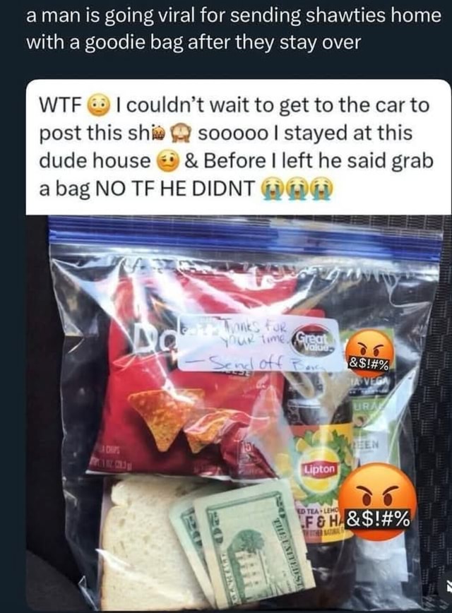 A man is going viral for sending shawties home with a goodie bag after ...