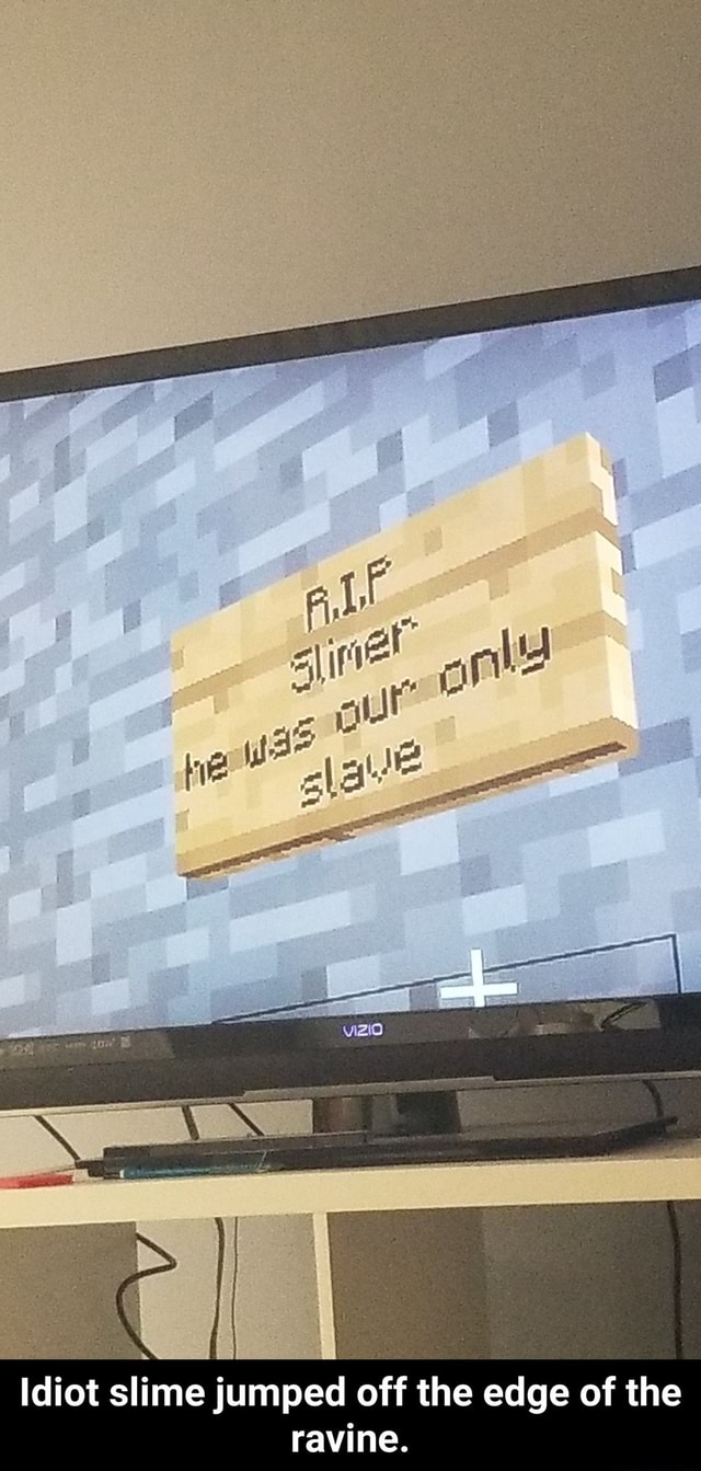 Idiot slime jumped off the edge of the ravine. - iFunny