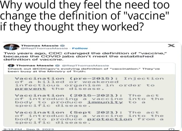 Why would they feel the need too change the definition of "vaccine" if ...
