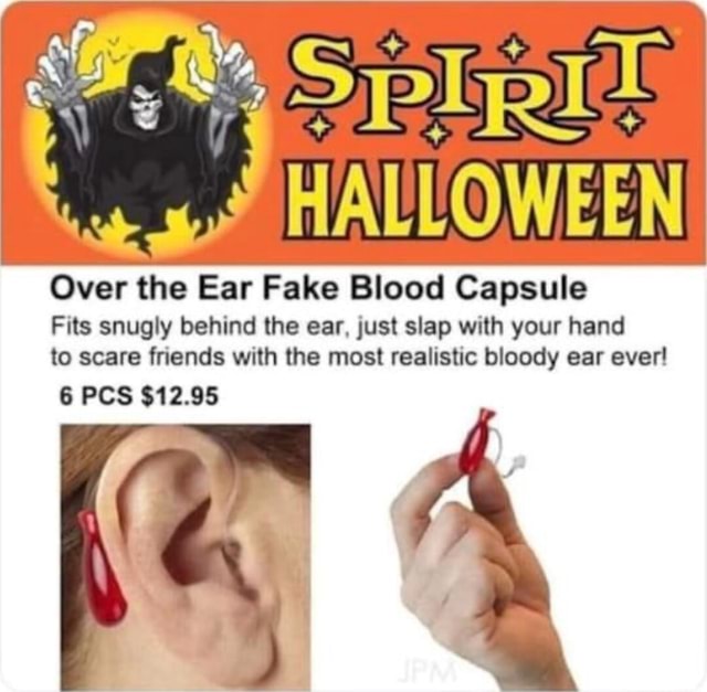 HALLOWEEN Over the Ear Fake Blood Capsule Fits snugly behind the ear ...