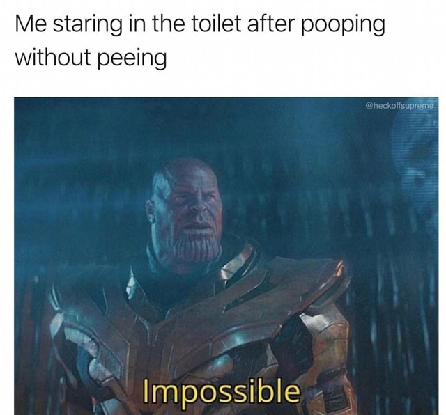 Me staring in the toilet after pooping without peeing - iFunny
