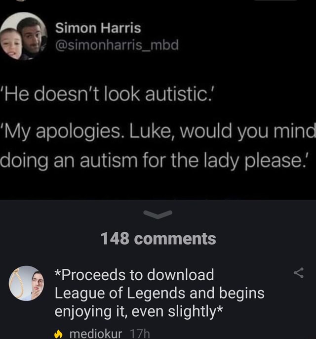 Simon Harris 'He doesn't look autistic: 'My apologies. Luke, would you ...