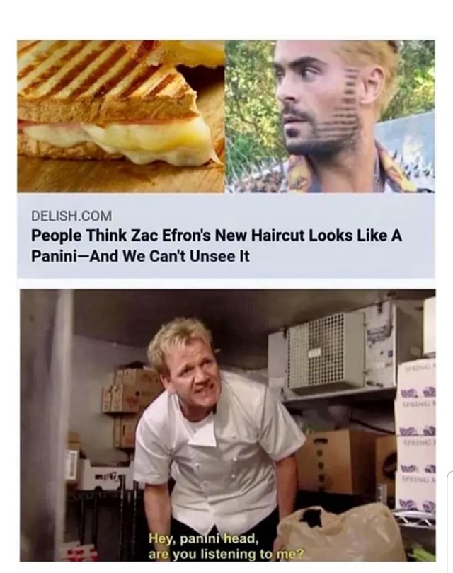 DELISH.COM People Think Zac Efron's New Haircut Looks Like A Panini-And ...