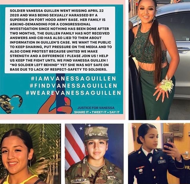 SOLDIER VANESSA GUILLEN WENT MISSING APRIL 22 2020 AND WAS BEING ...