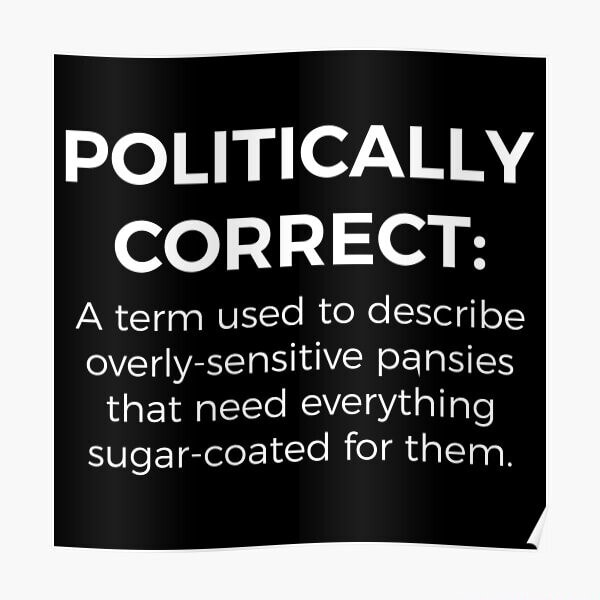 POLITICALLY CORRECT: A term used to describe overly-sensitive pansies ...