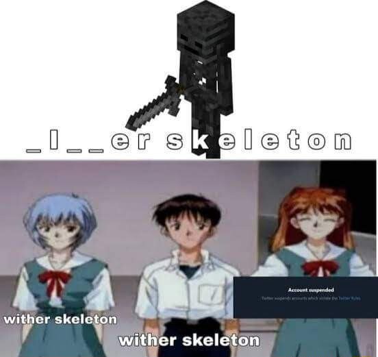 Hi 4 oe wither skeleton) er skeleton) I - iFunny