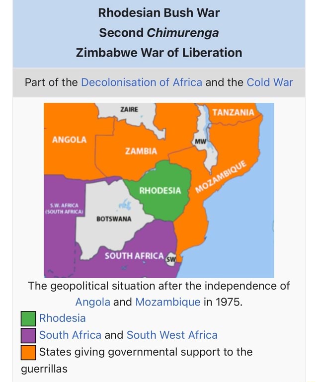 Rhodesian Bush War Second Chimurenga Zimbabwe War of Liberation Part of ...