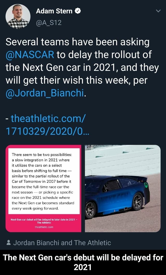 Adam Stern v Several teams have been asking @NASCAR to delay the ...