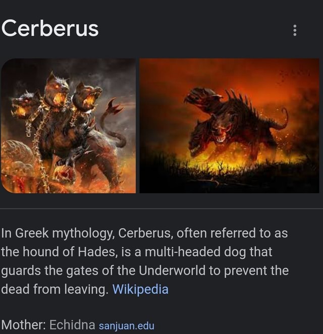 Cerberus In Greek mythology, Cerberus, often referred to as the hound ...