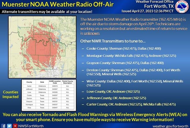 Weather Forecast Office Muenster NOAA Weather Radio Off-Air Fort Worth ...