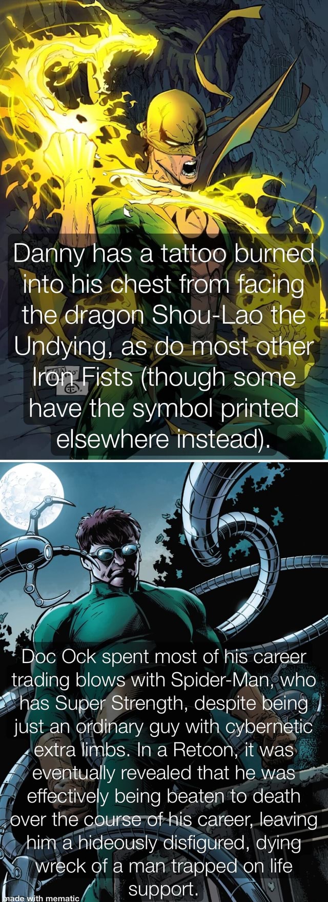 Danny has a tattoo burned into his chest from facing the dragon Shou ...