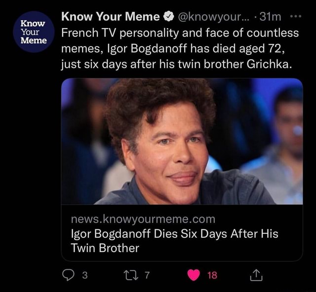 Know Meme Know Your Meme @ @knowyour... You French TV personality and ...