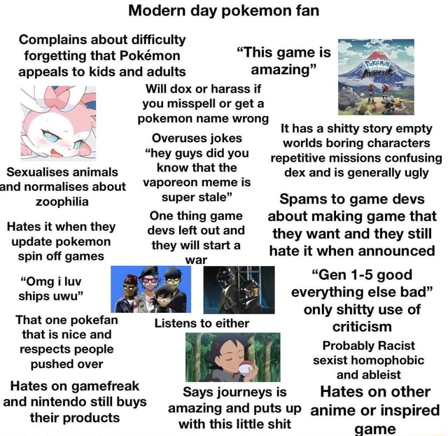 Modern day pokemon fan Complains about difficulty forgetting that ...