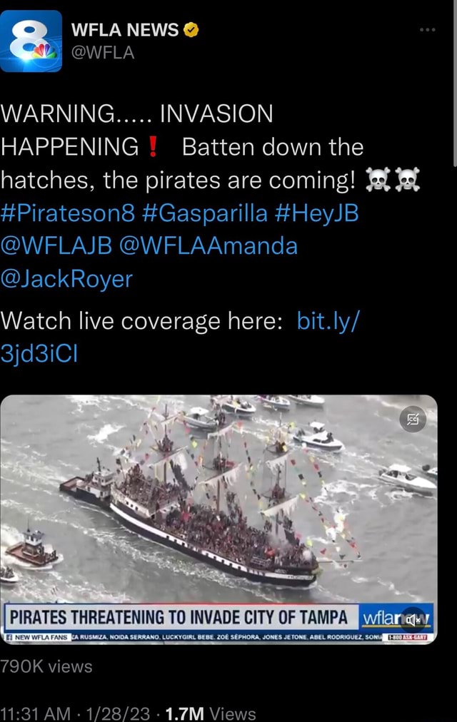 WFLA NEWS @ I AW @WELA WARNING..... INVASION HAPPENING Batten down the ...