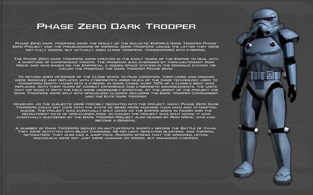 PHASE ZERO DARK TROOPER PHASE ZERD DARK TROOPERS WERE THE RESULT OF THE ...