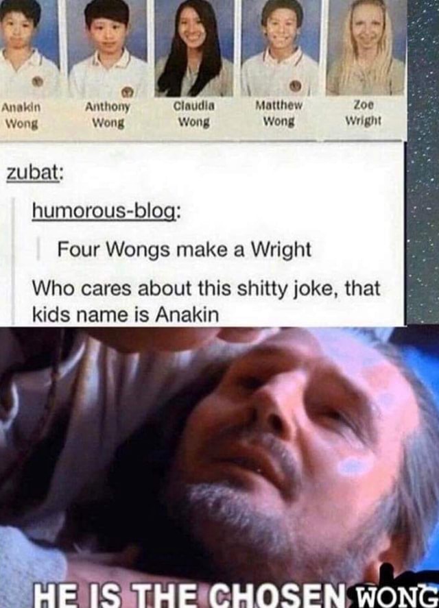 Anakin Anthony Claudia Matthew Zoe Wong Wong Wong Wong Wwrignt I zubat ...