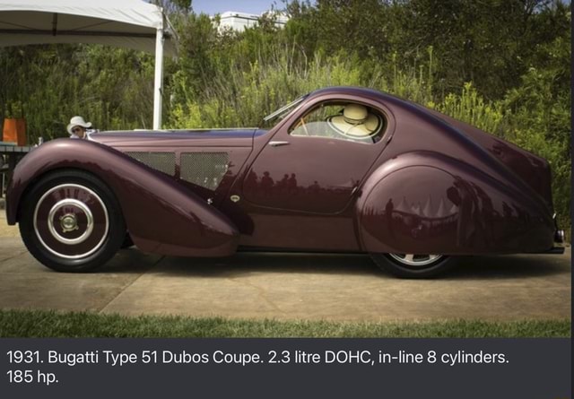 1931. Bugatti Type 51 Dubos Coupe. 2.3 litre DOHC, in-line 8 cylinders ...