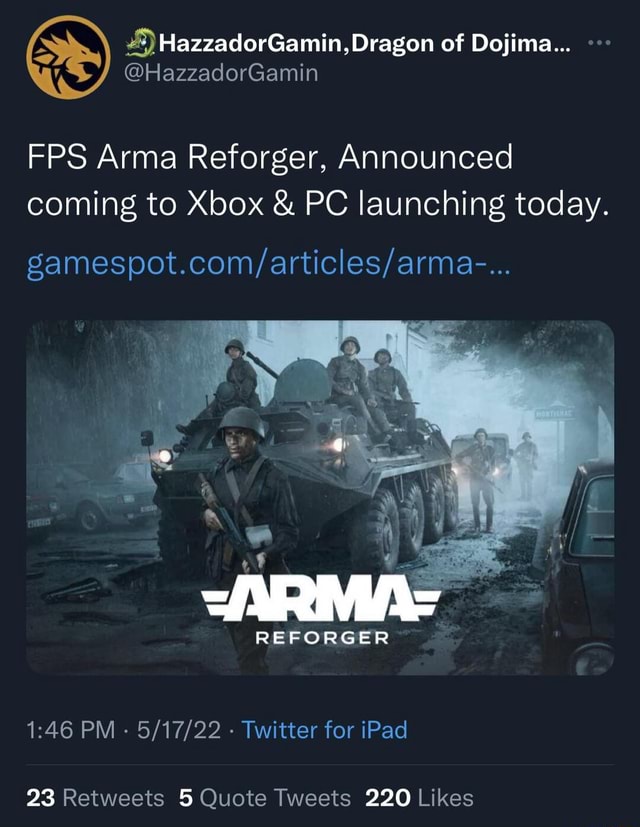 @HazzadorGamin 8) HazzadorGamin, Dragon of Dojima... FPS Arma Reforger ...