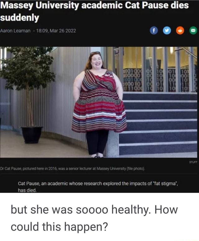 Massey University academic Cat Pause dies suddenly Aaron Leaman - 1809 ...