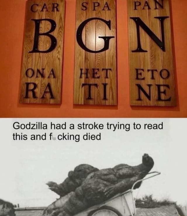Godzilla had a stroke trying to read this and fi. cking died - iFunny