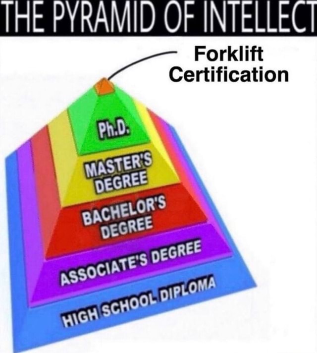 THE PYRAMID OF INTELLECT Forklift Certification ASTER'S WELOR - iFunny