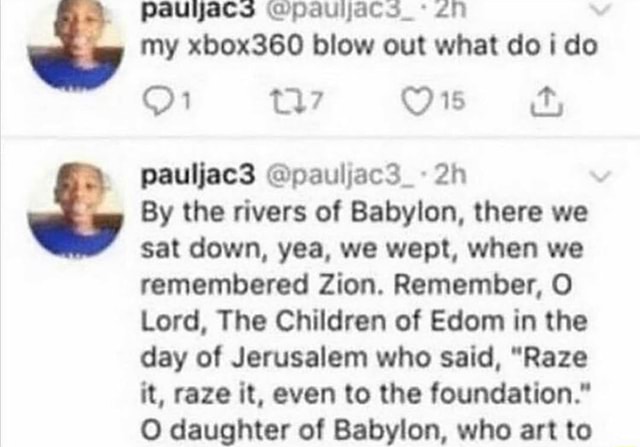 PPauljacs my xbox360 blow out what do i do pauljac3 @pauljac3_- By the ...