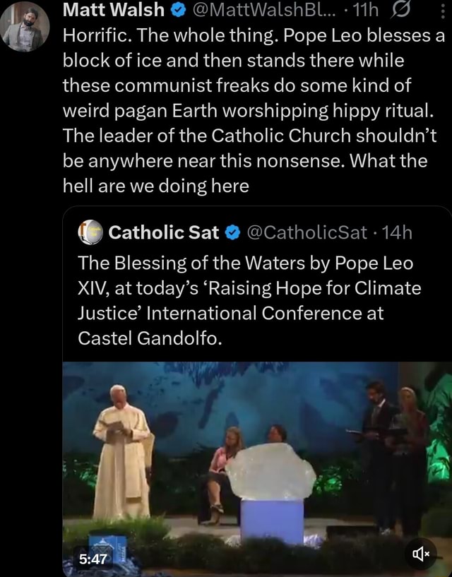 Matt Walsh @ @MattWalshBL... Horrific. The whole thing. Pope Leo ...