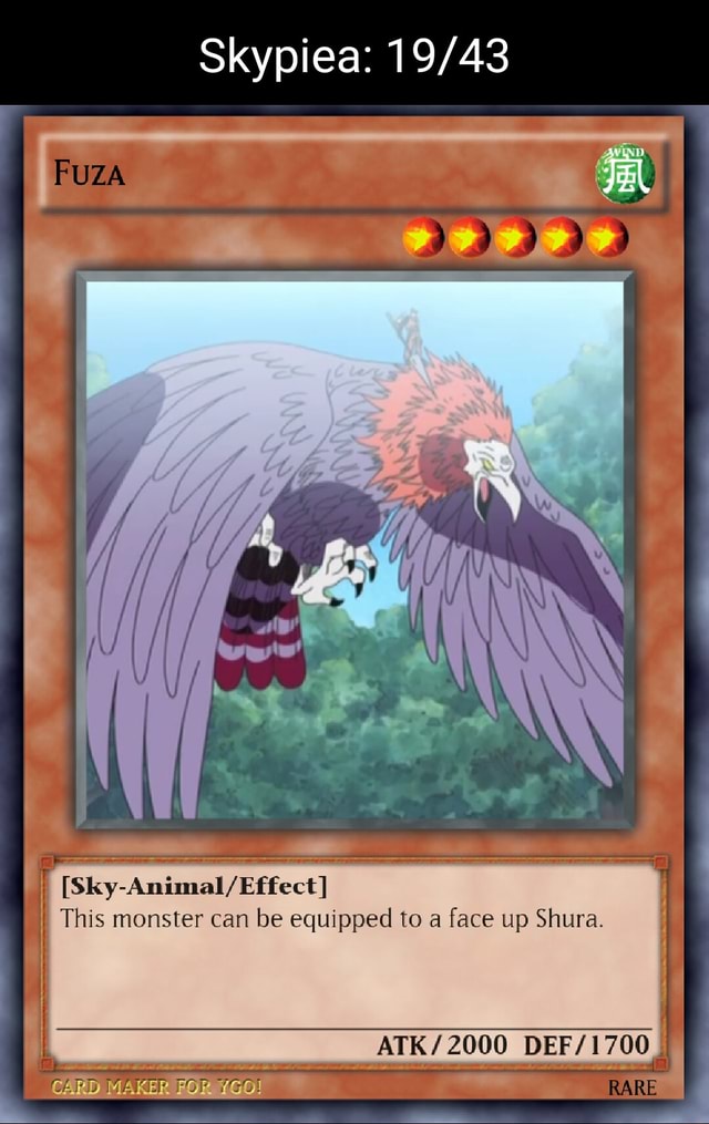 Skypiea: FUZA This monster can be equipped to a face up Shura. I 2000 ...